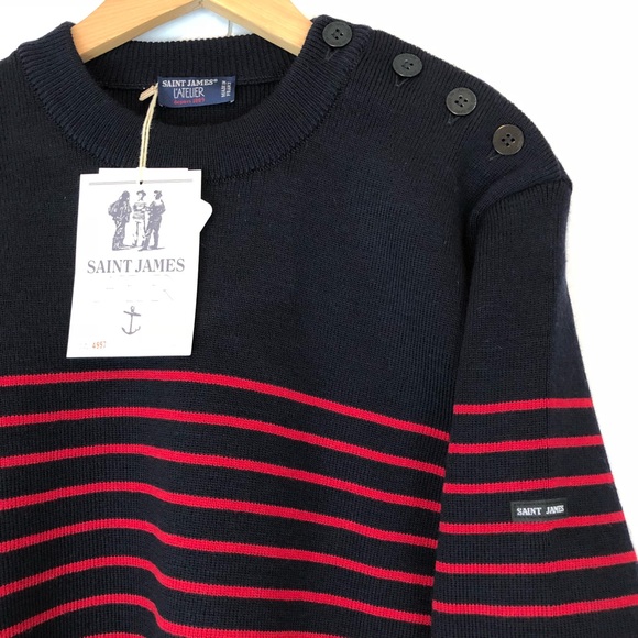 Saint James | Sweaters | Saint James Mens Sweater Binic Ii Navy Red ...